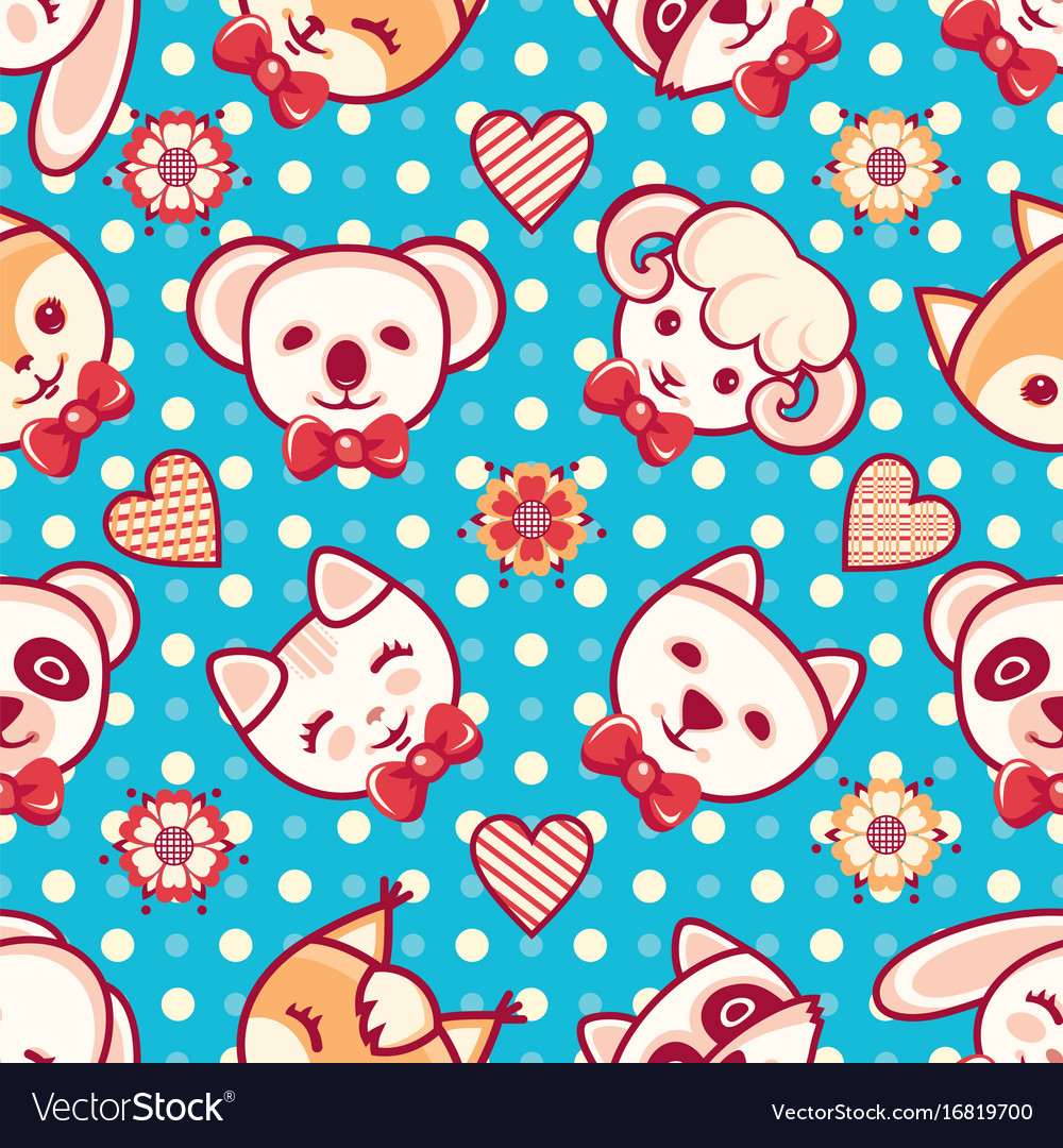Cute pets seamless pattern Royalty Free Vector Image
