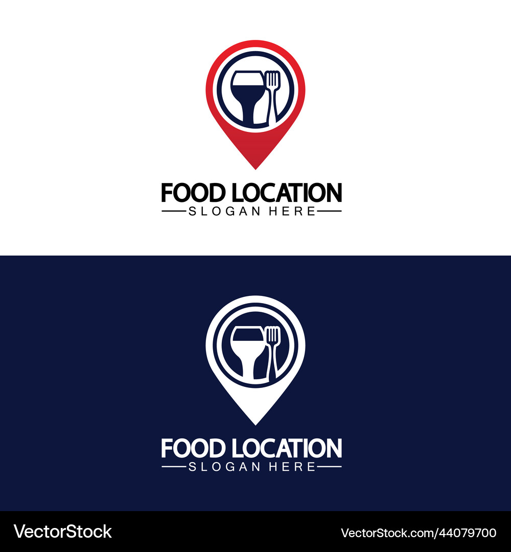 Food location logo design template Royalty Free Vector Image