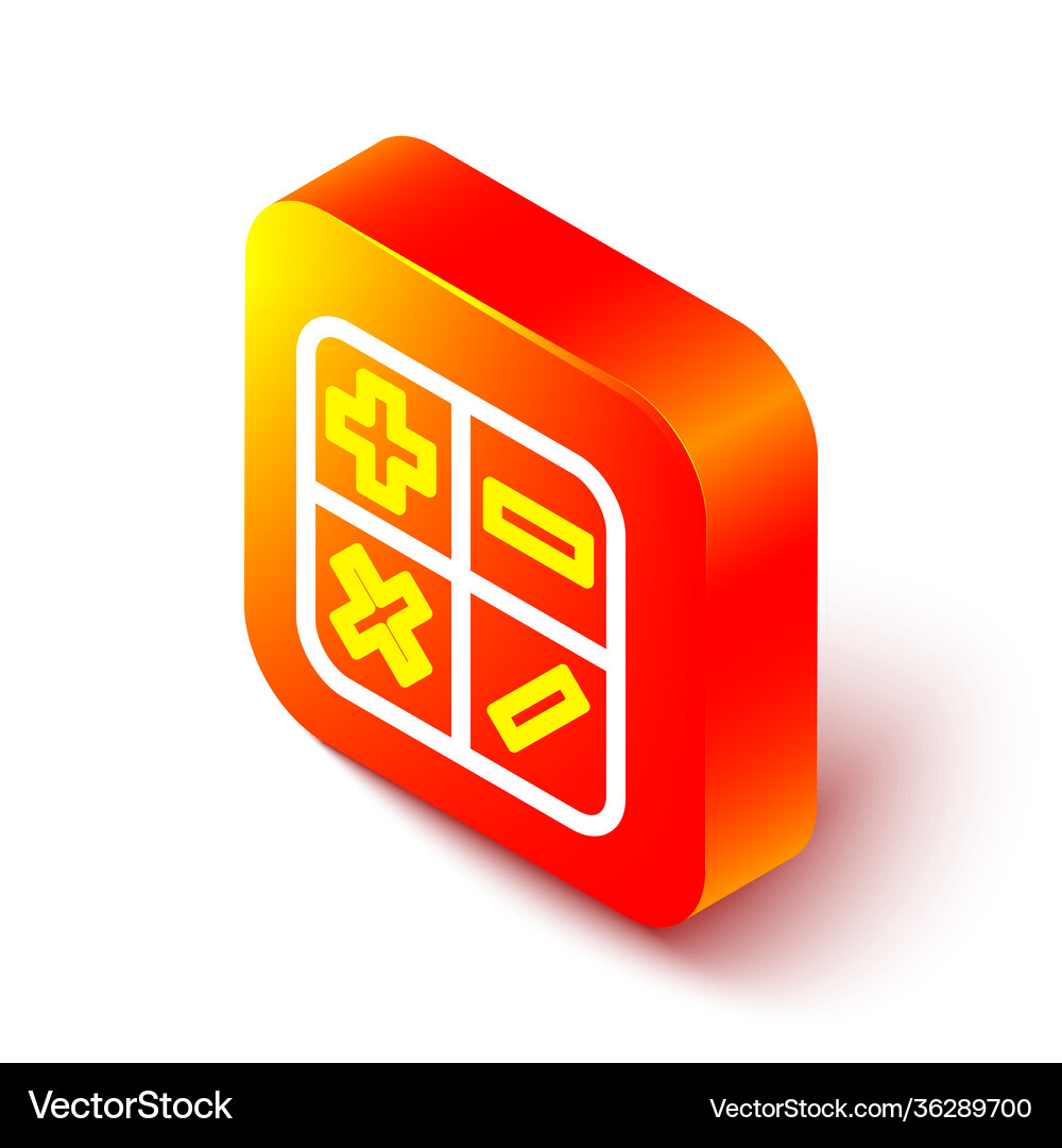Isometric line calculator icon isolated on white Vector Image