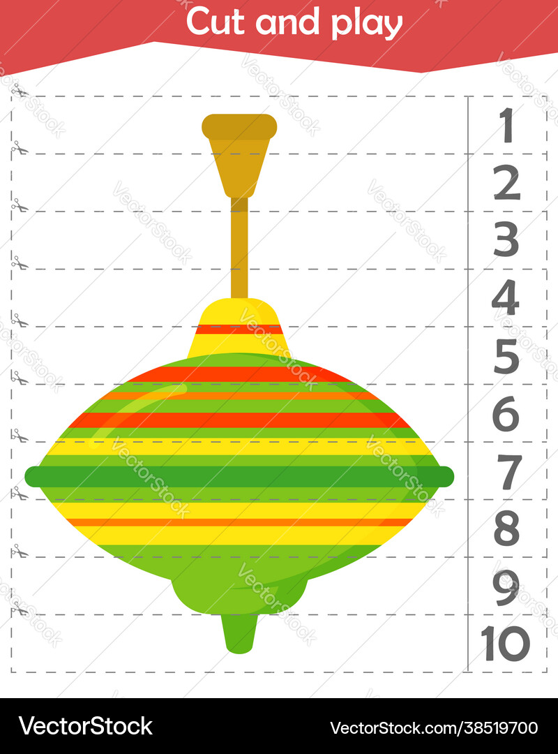 Math puzzle for children we cut and play Vector Image