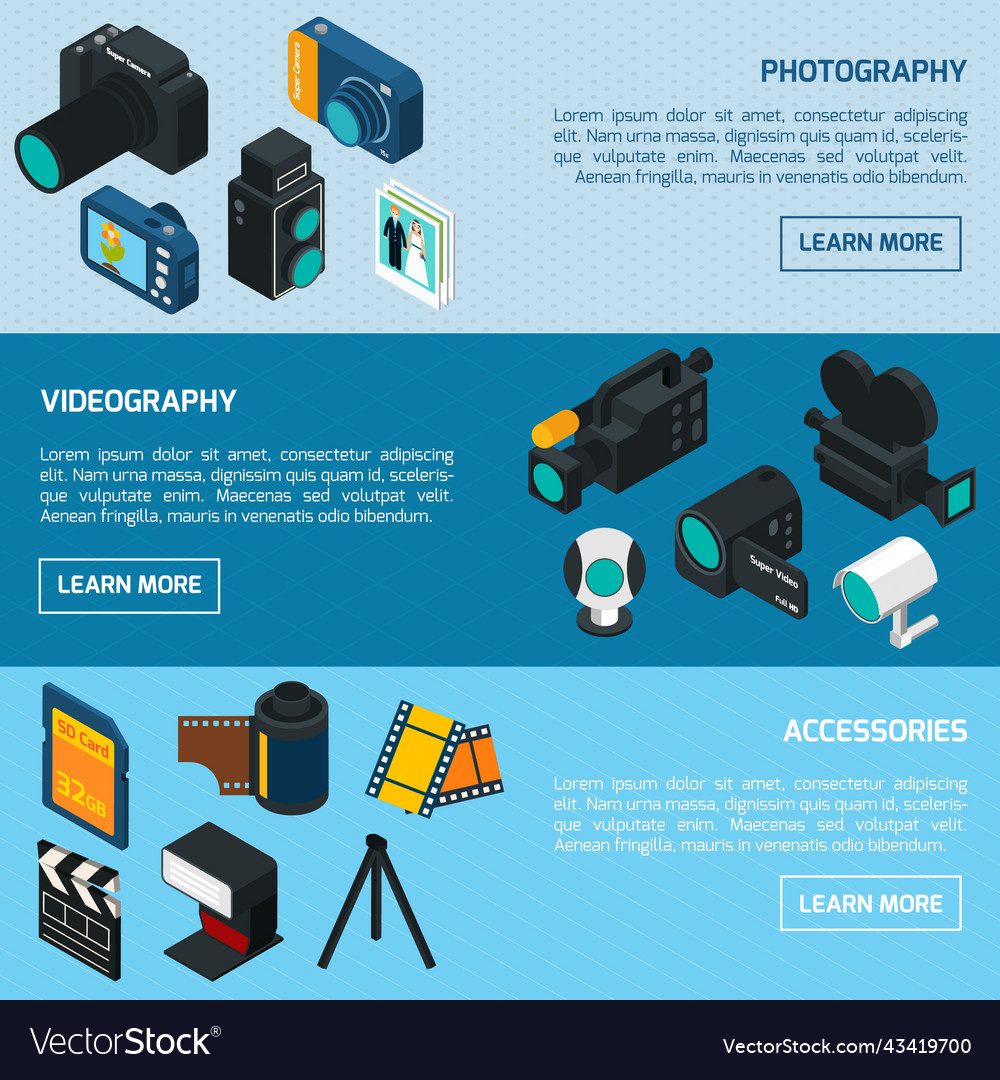 Photo and video banners Royalty Free Vector Image Photo and video banners Royalty Free Vector Image