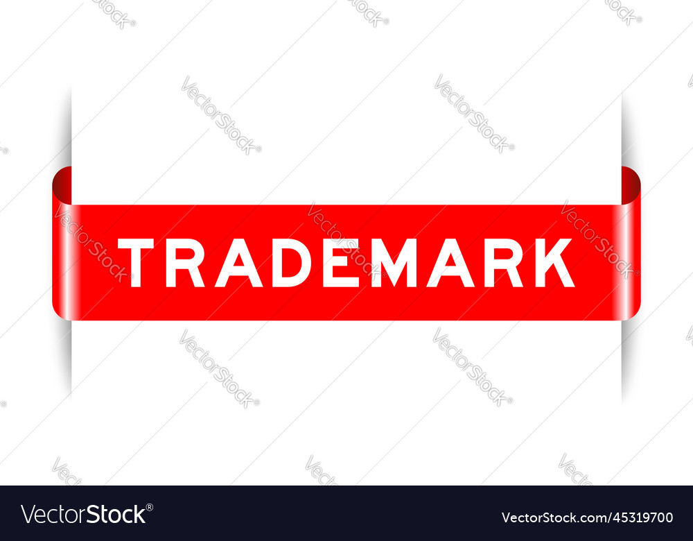 Red Color Inserted Label Banner With Word Vector Image