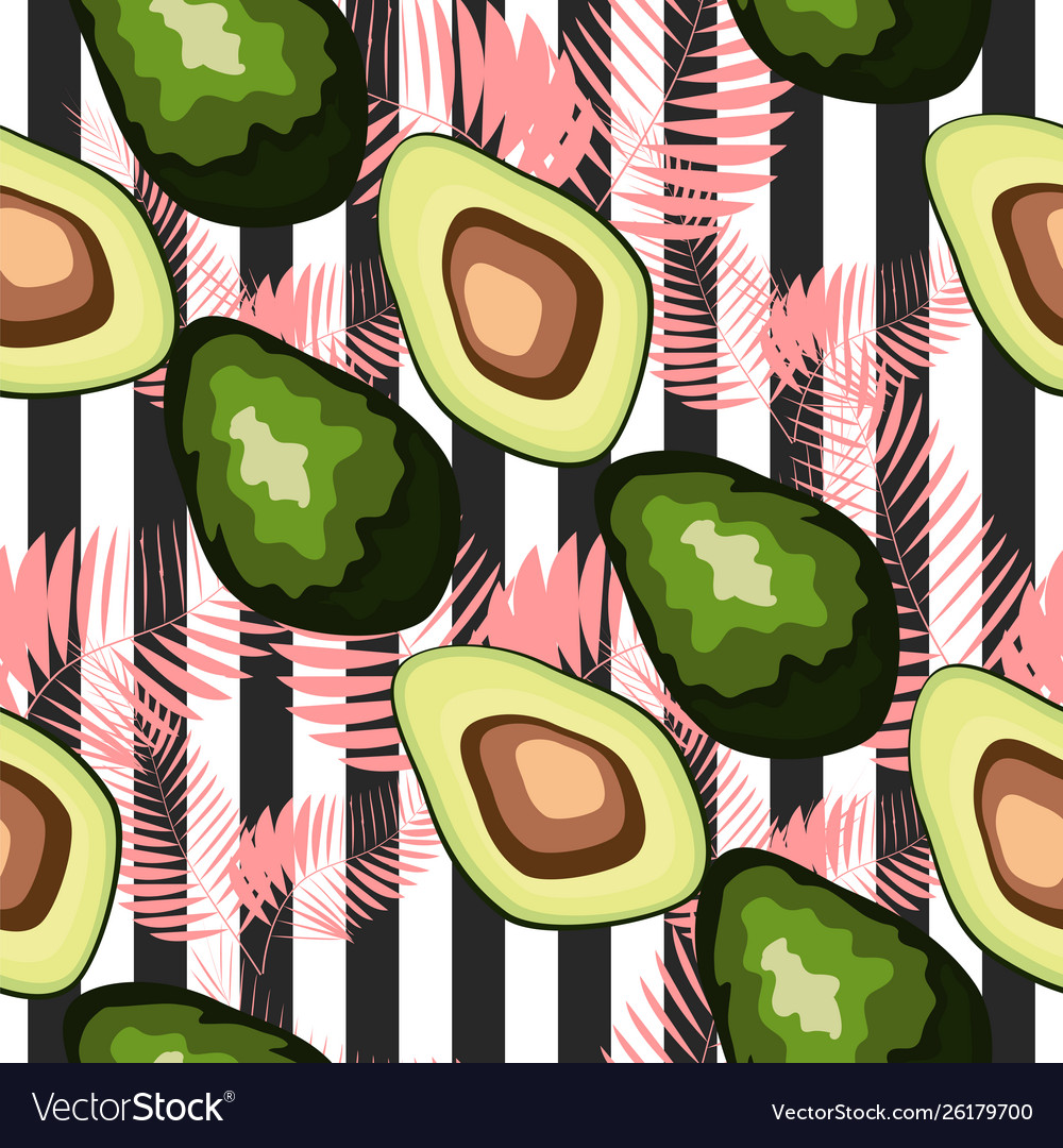 Seamless pattern with avocado Royalty Free Vector Image