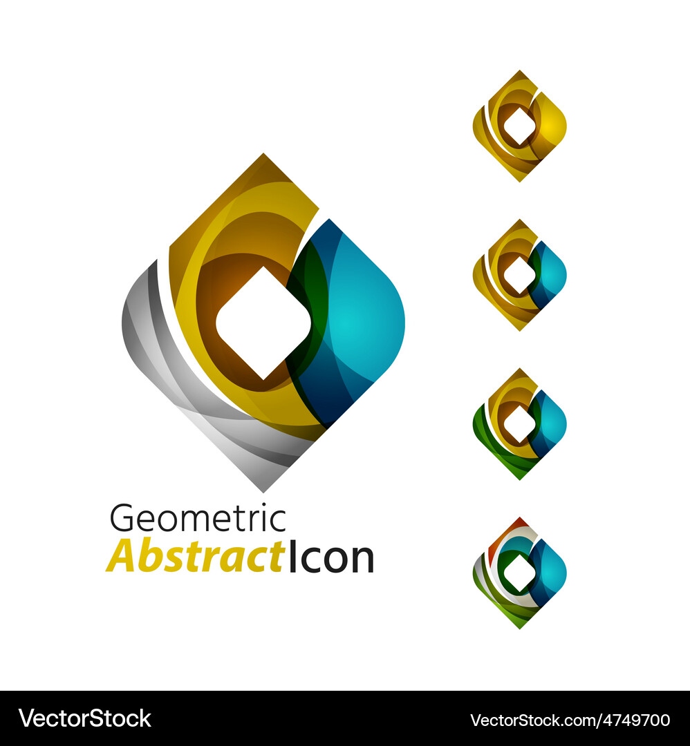 Set abstract geometric company logo square Vector Image