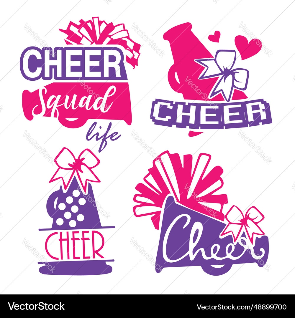 Set of cheerleading design Royalty Free Vector Image