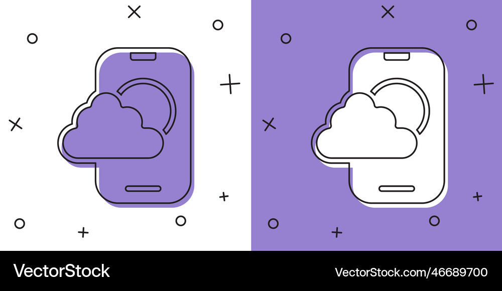 Set weather forecast app icon isolated on white Vector Image
