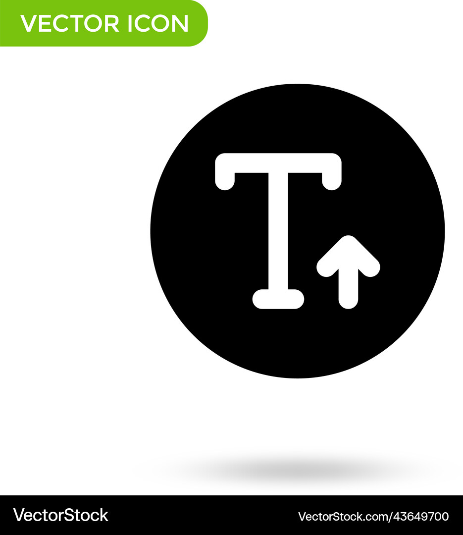 Text resize icon letter t minimal and creative Vector Image