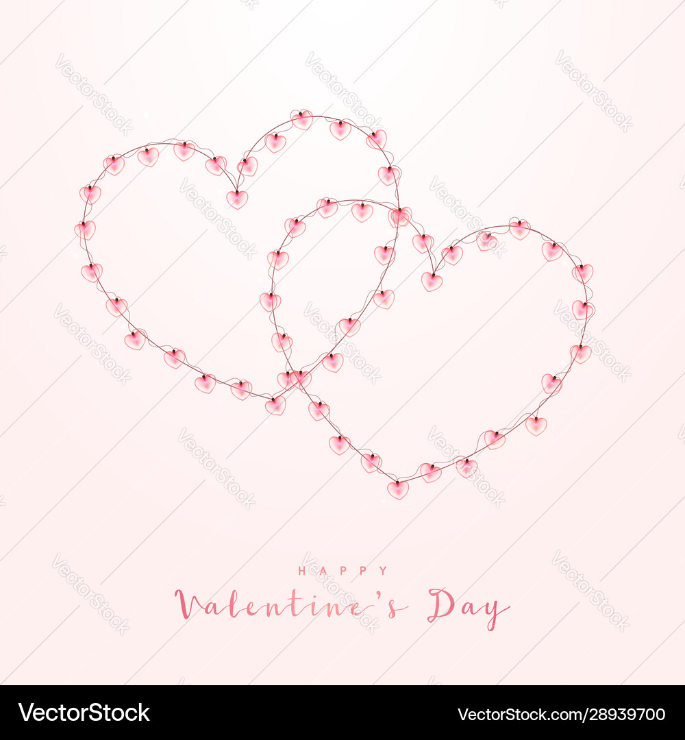 Valentine 2 decorative heart frame with realistic Vector Image