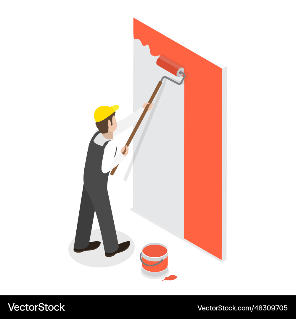 3d isometric flat set of renovation Royalty Free Vector
