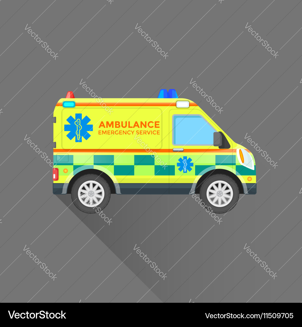 Ambulance emergency service car Royalty Free Vector Image