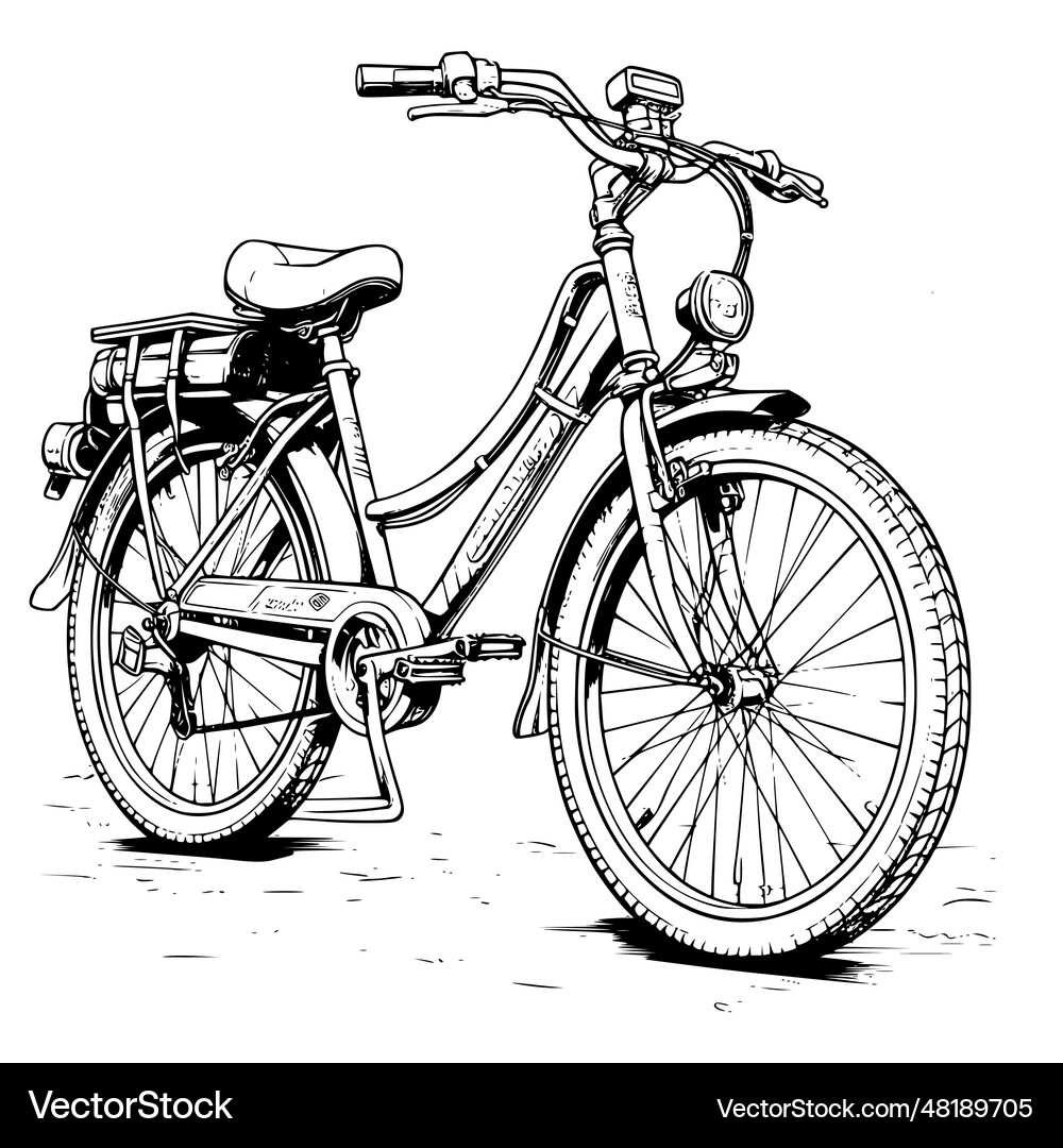 Bikes coloring page drawing for kids Royalty Free Vector