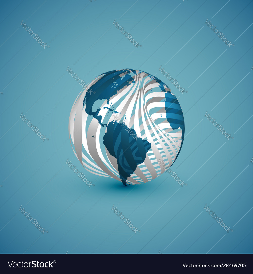 Blue globe map with pattern sphere Royalty Free Vector Image