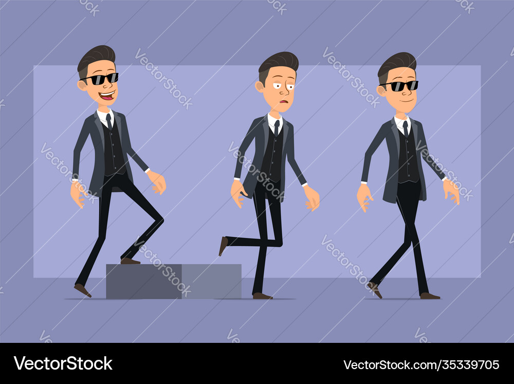 Cartoon flat funny mafia man character set Vector Image