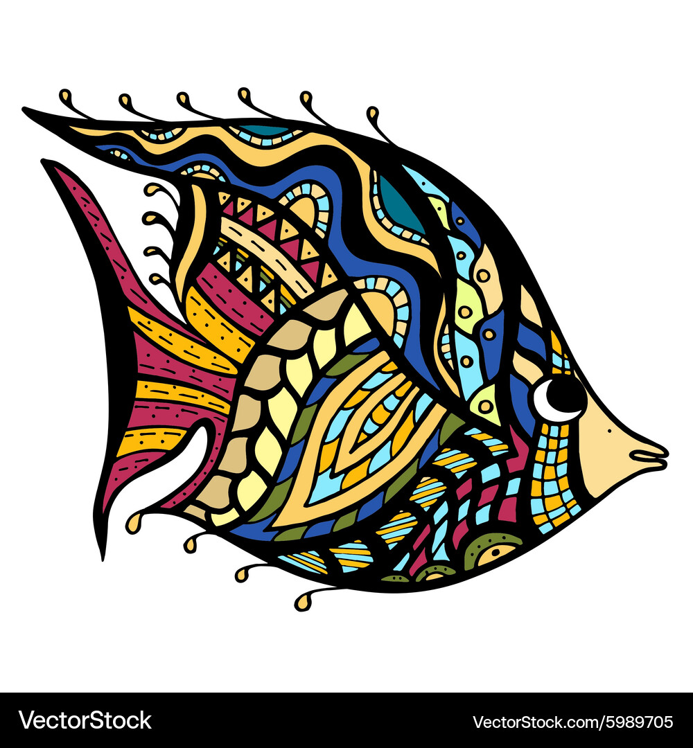 Entangle fish Royalty Free Vector Image - VectorStock