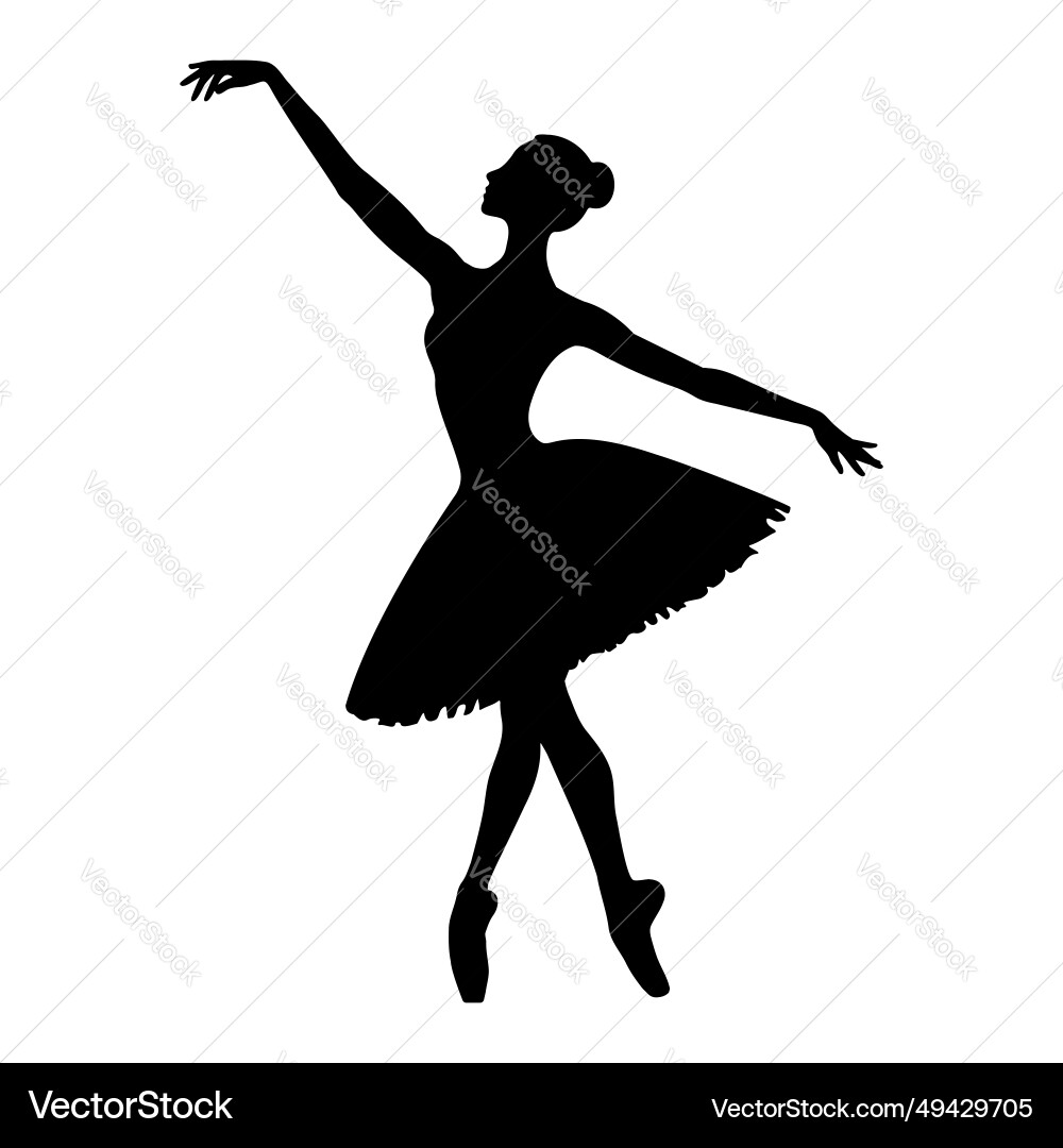 Female ballet dancer silhouette Royalty Free Vector Image