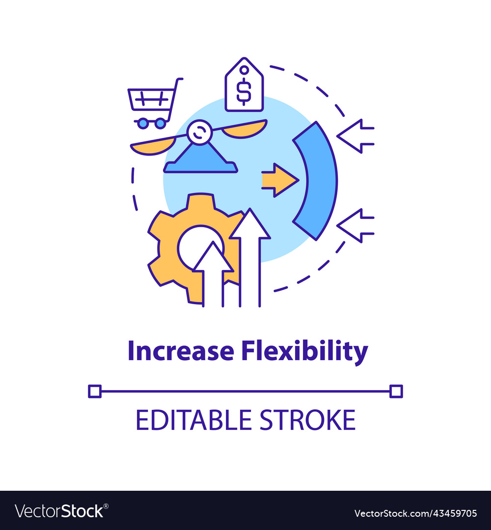 Increase flexibility concept icon Royalty Free Vector Image