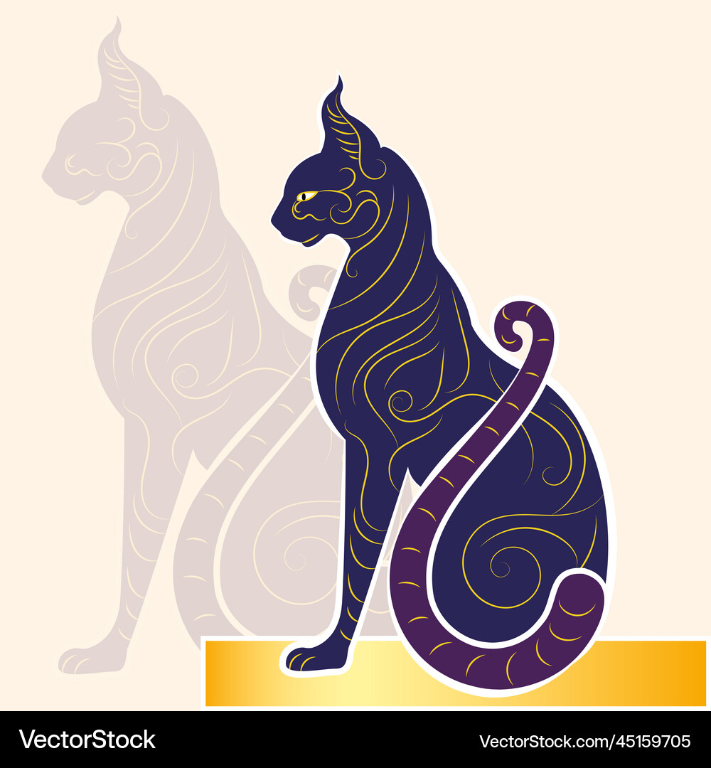 Isolated egyptian cat old egypt icon Royalty Free Vector