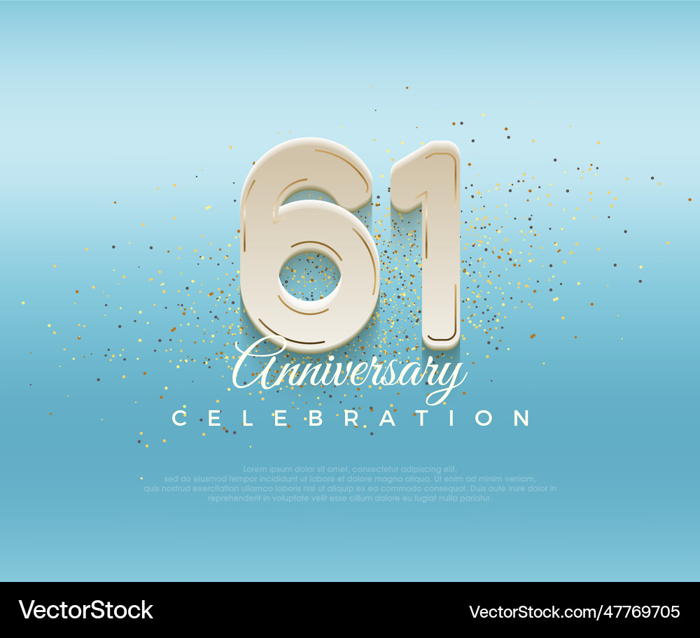 Modern bold number 61st anniversary premium Vector Image