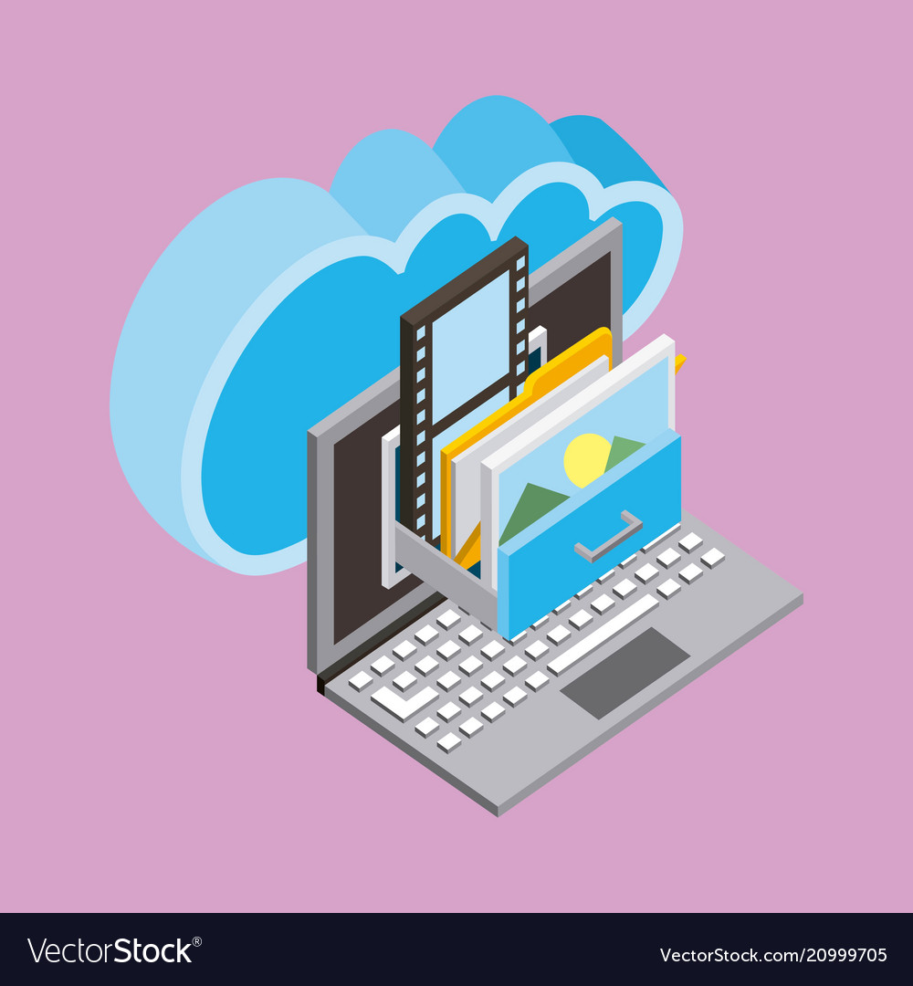 People cloud computing storage Royalty Free Vector Image