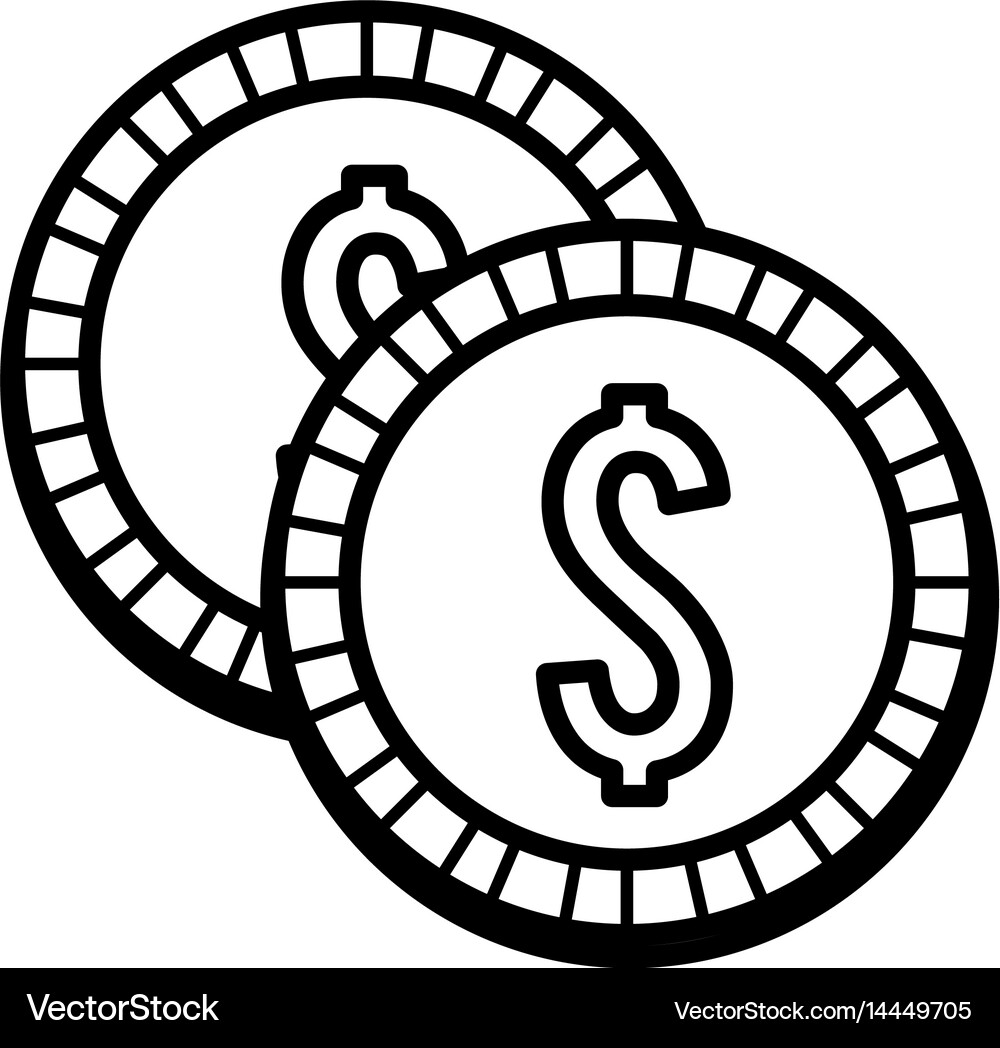 Silhouette coins money save Royalty Free Vector Image
