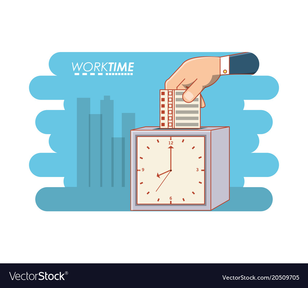 Work time elements icons Royalty Free Vector Image