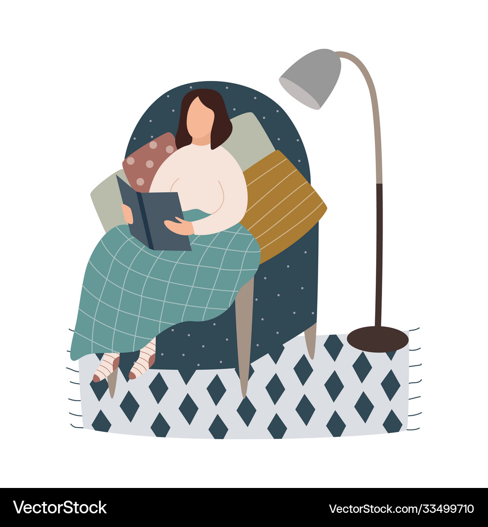 A woman sitting in comfortable Royalty Free Vector Image