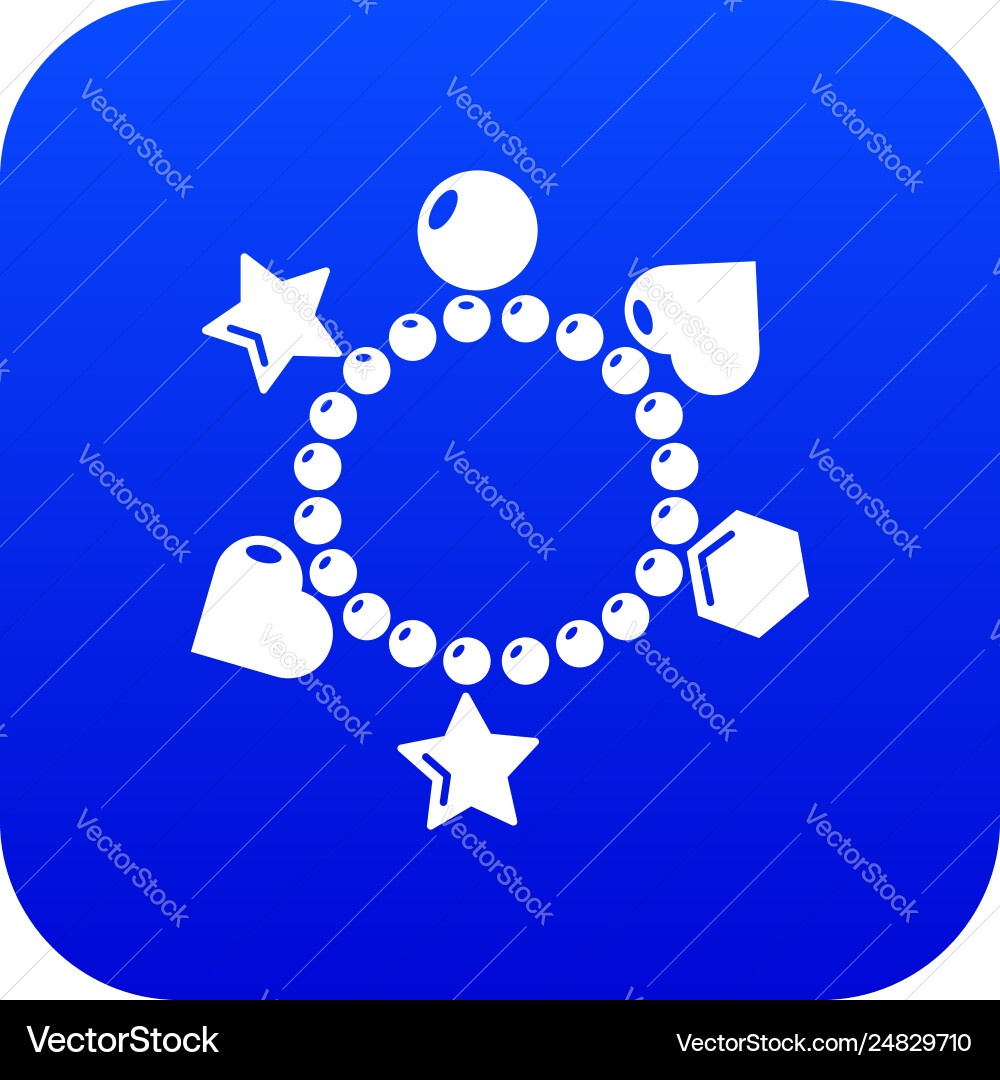 Charm bracelet icon blue Royalty Free Vector Image