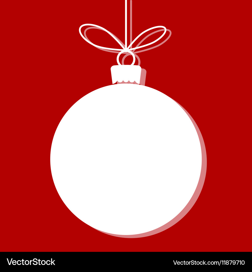 Christmas bauble white tag Royalty Free Vector Image
