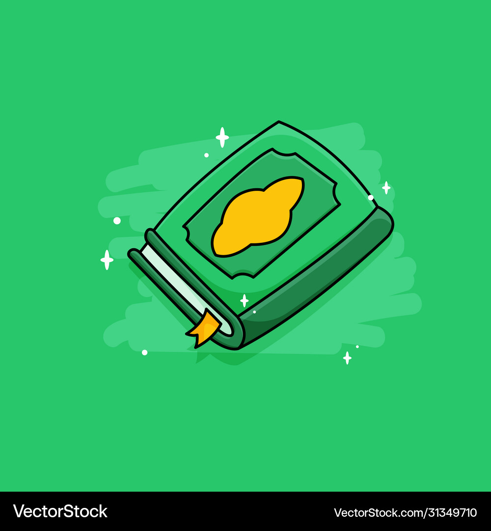Cute al-quran in flat style Royalty Free Vector Image