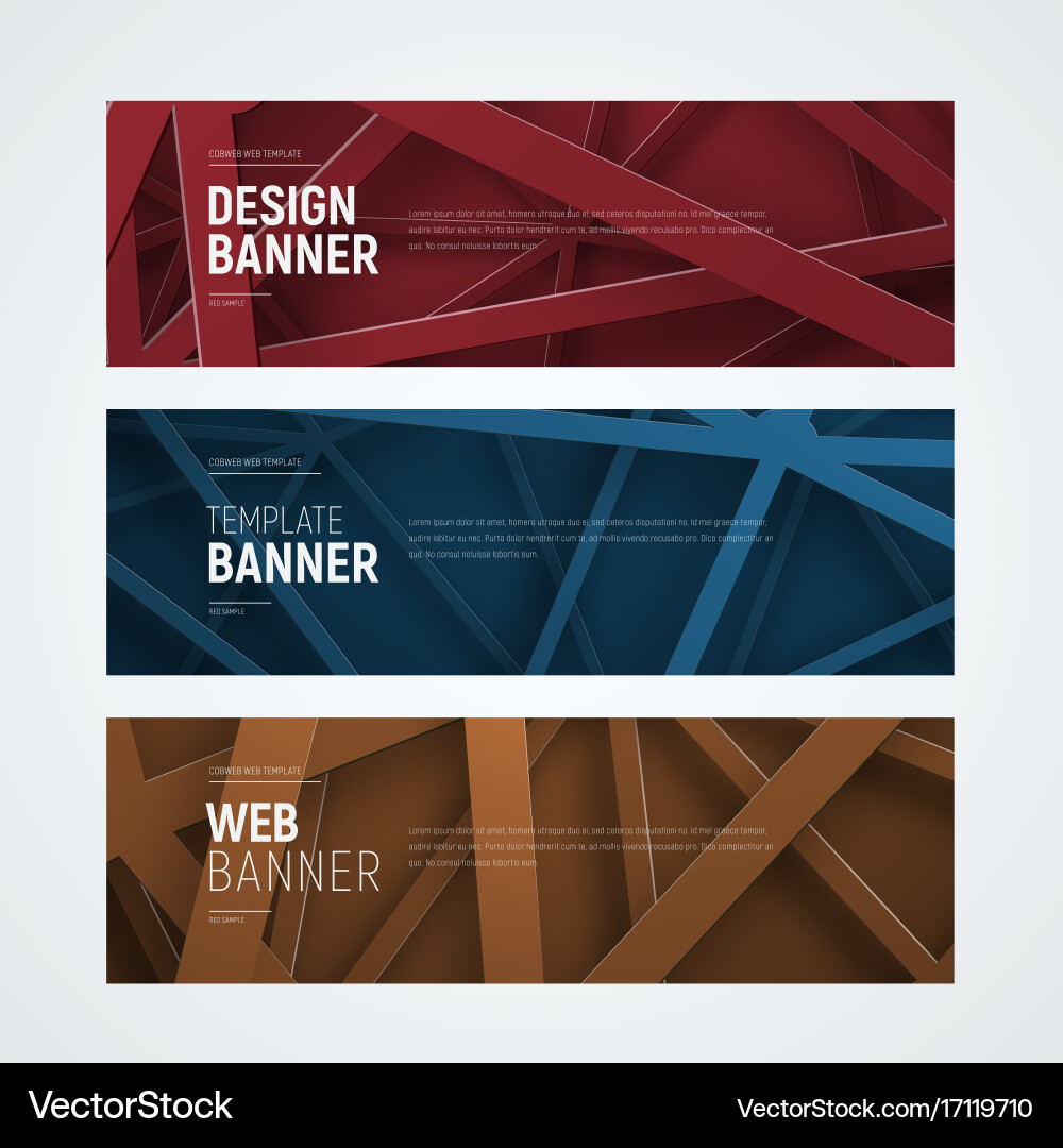 Design of web banners with intersecting lines Vector Image