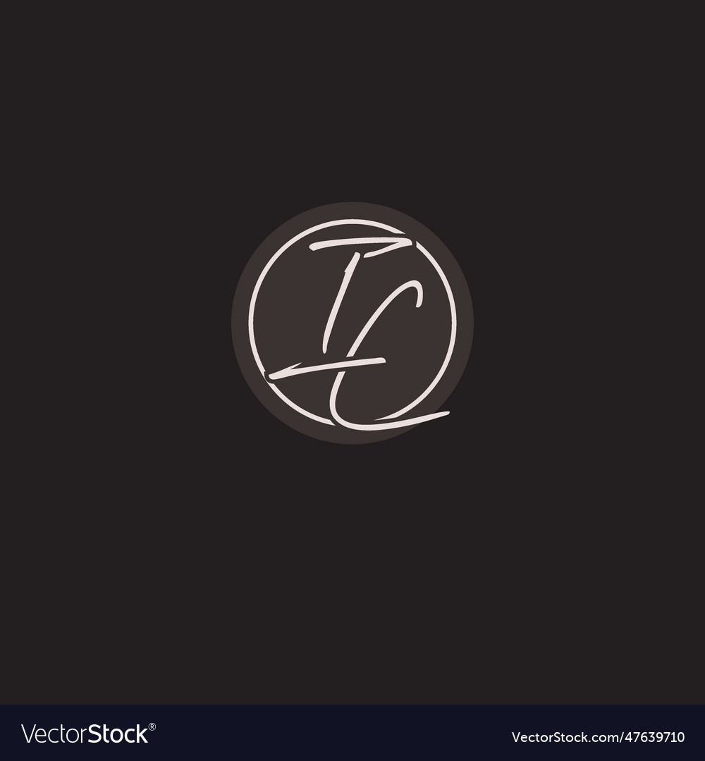 Initials ic logo monogram with simple circle line Vector Image