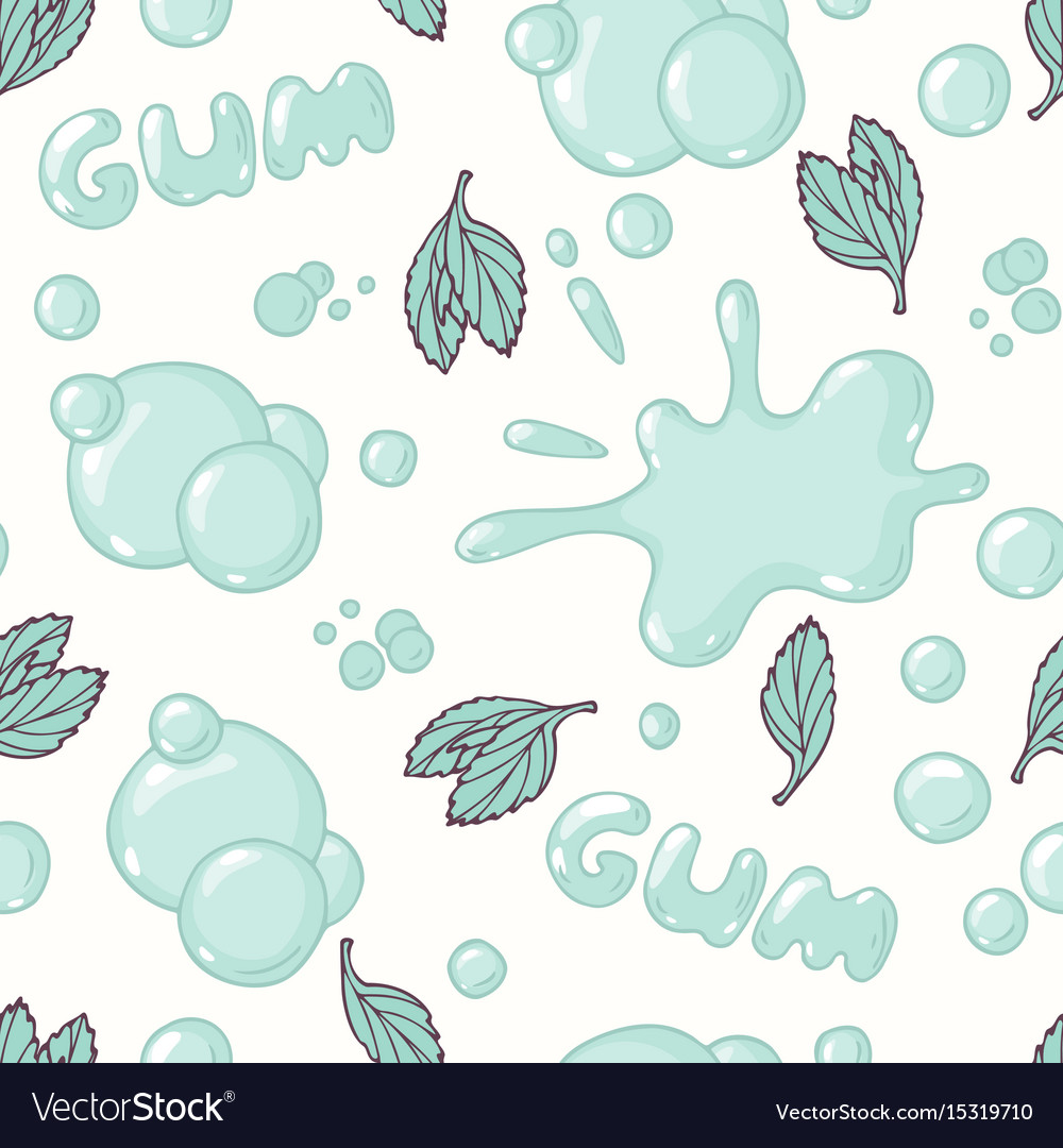 Mint Bubble Gum Pattern Royalty Free Vector Image