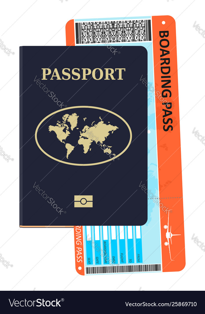 Passport And Plane Ticket Royalty Free Vector Image