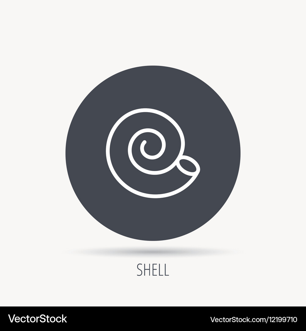 Sea shell icon spiral seashell sign Royalty Free Vector