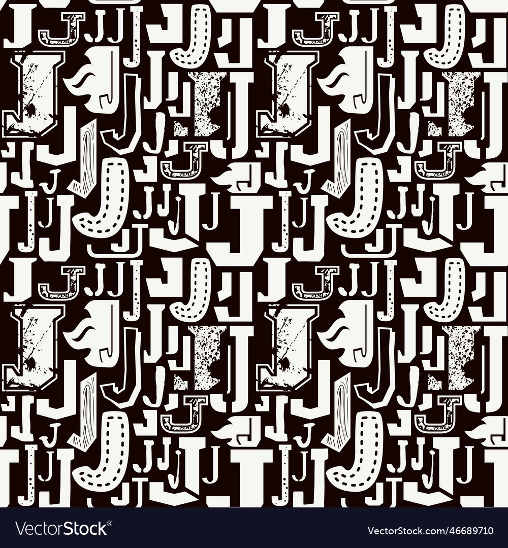 Seamless pattern with letters j Royalty Free Vector Image