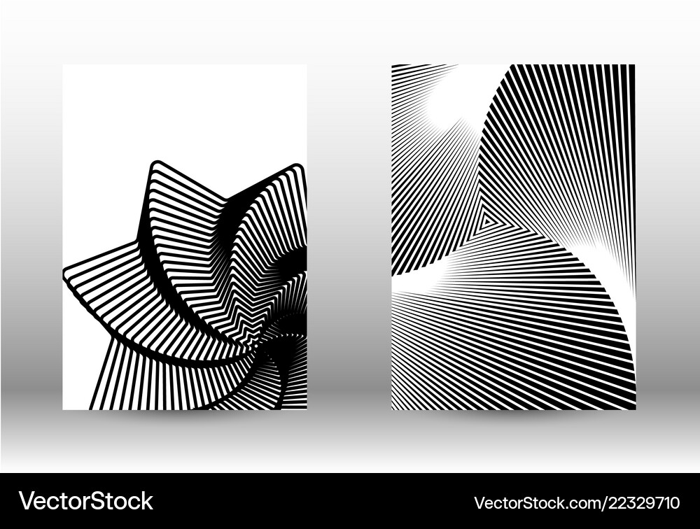 Set of abstract patterns with distorted lines Vector Image