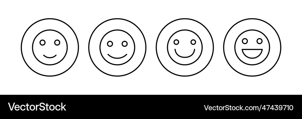 Smile icon set emoticon icon feedback Royalty Free Vector