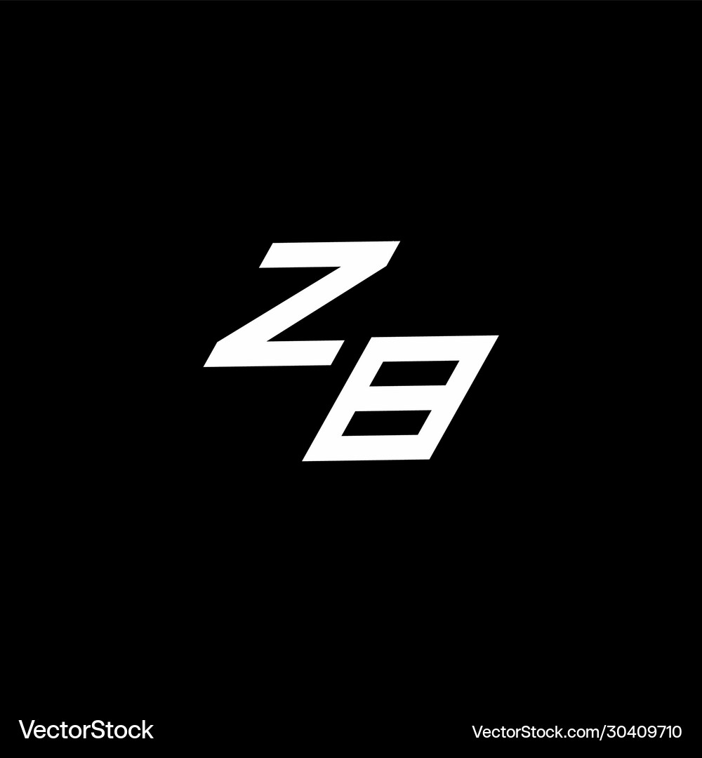 Zb logo monogram with up to down style modern Vector Image