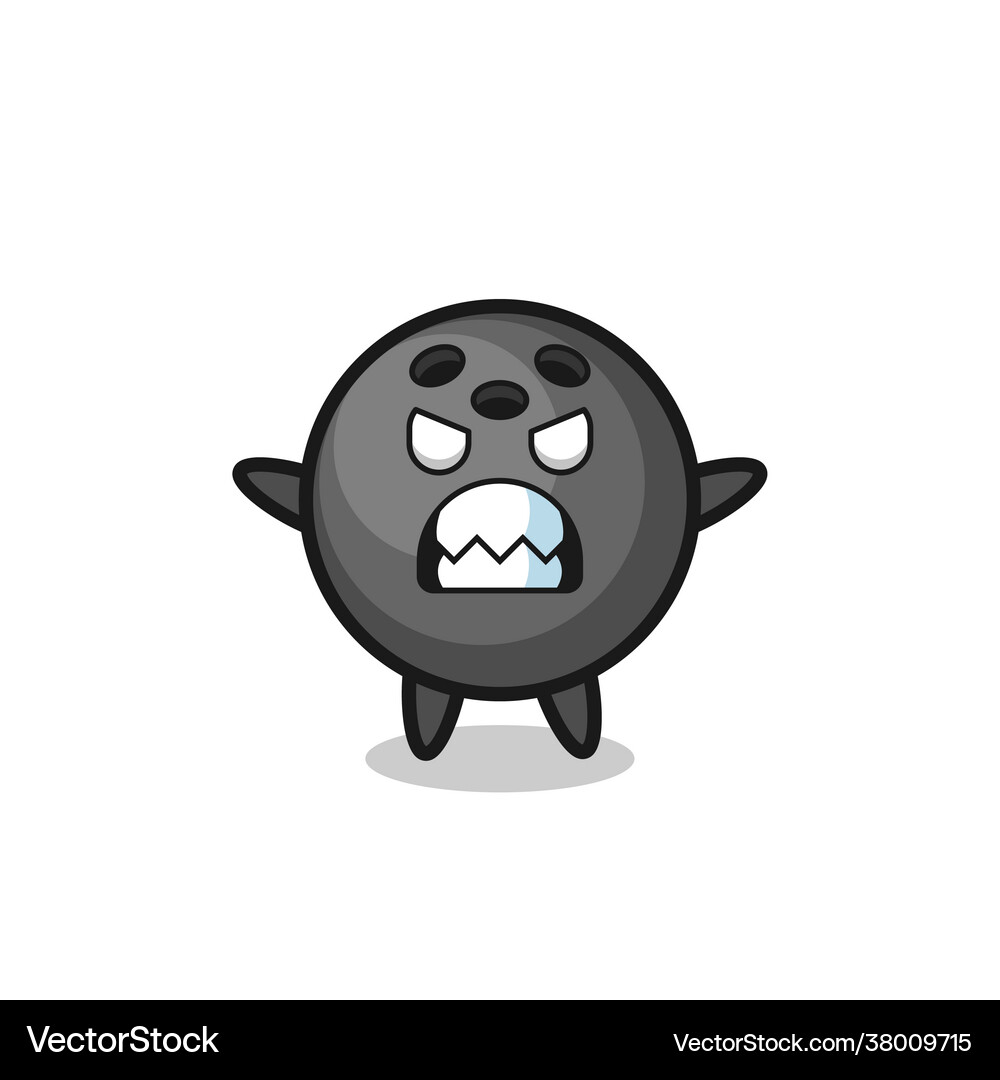Angry Bowling Ball Mascot Royalty Free Vector Image