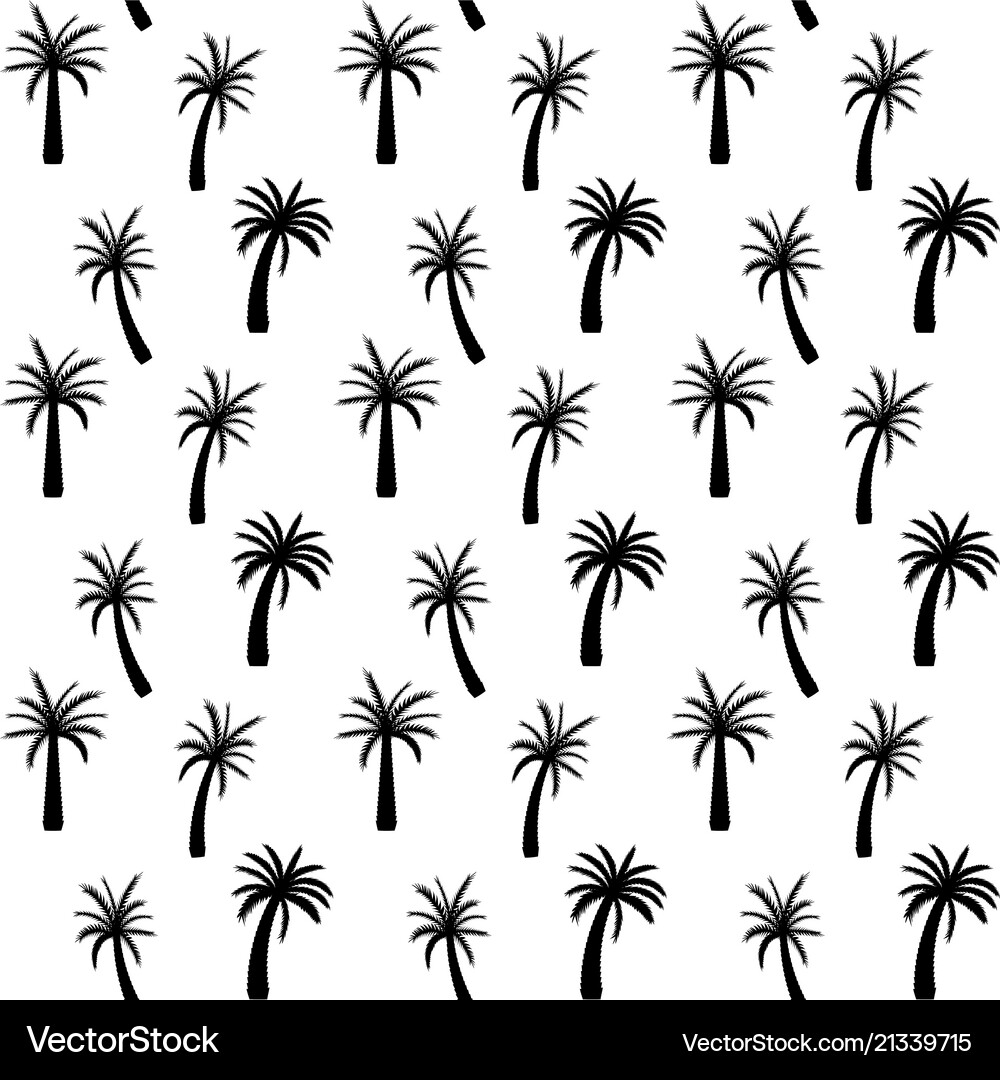 Beautiful palm tree leaf silhouette seamless Vector Image