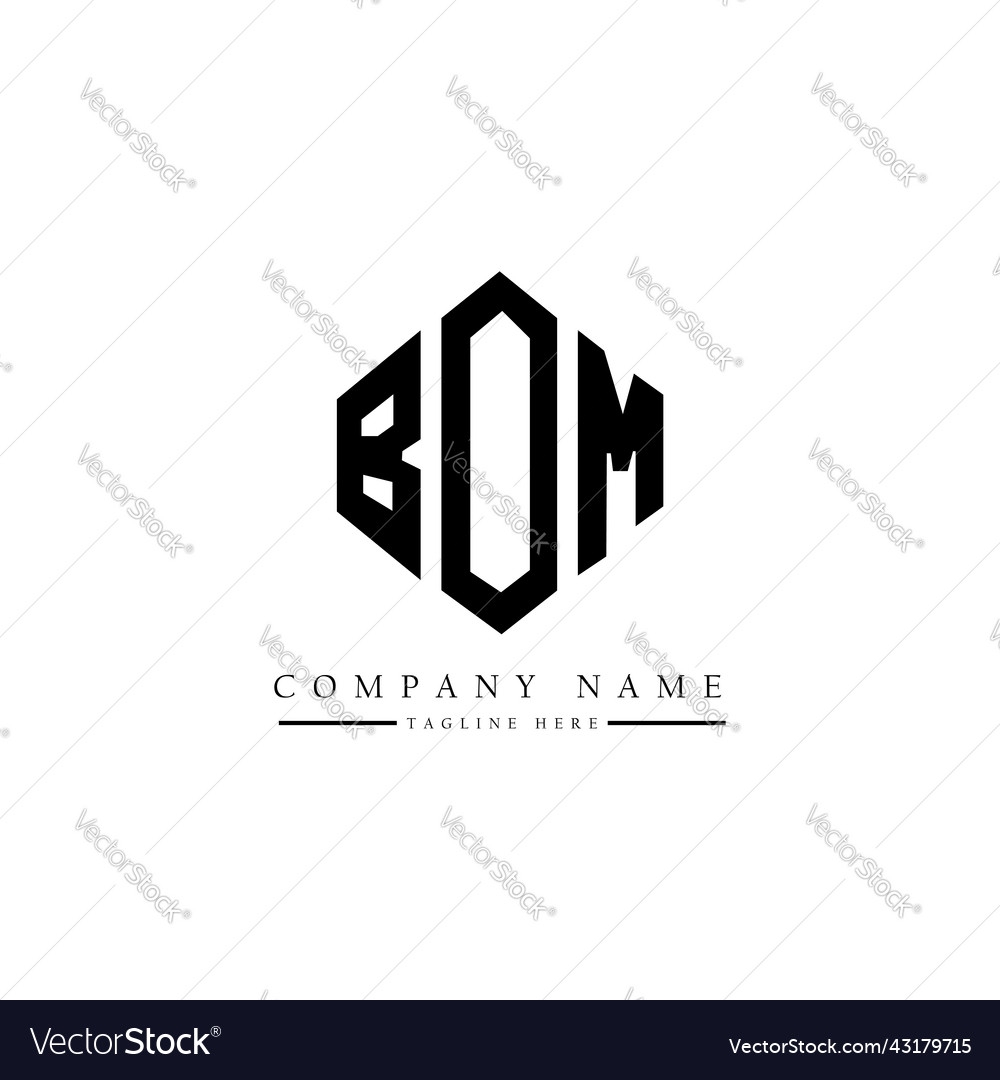 Bom letter logo design with polygon shape Vector Image