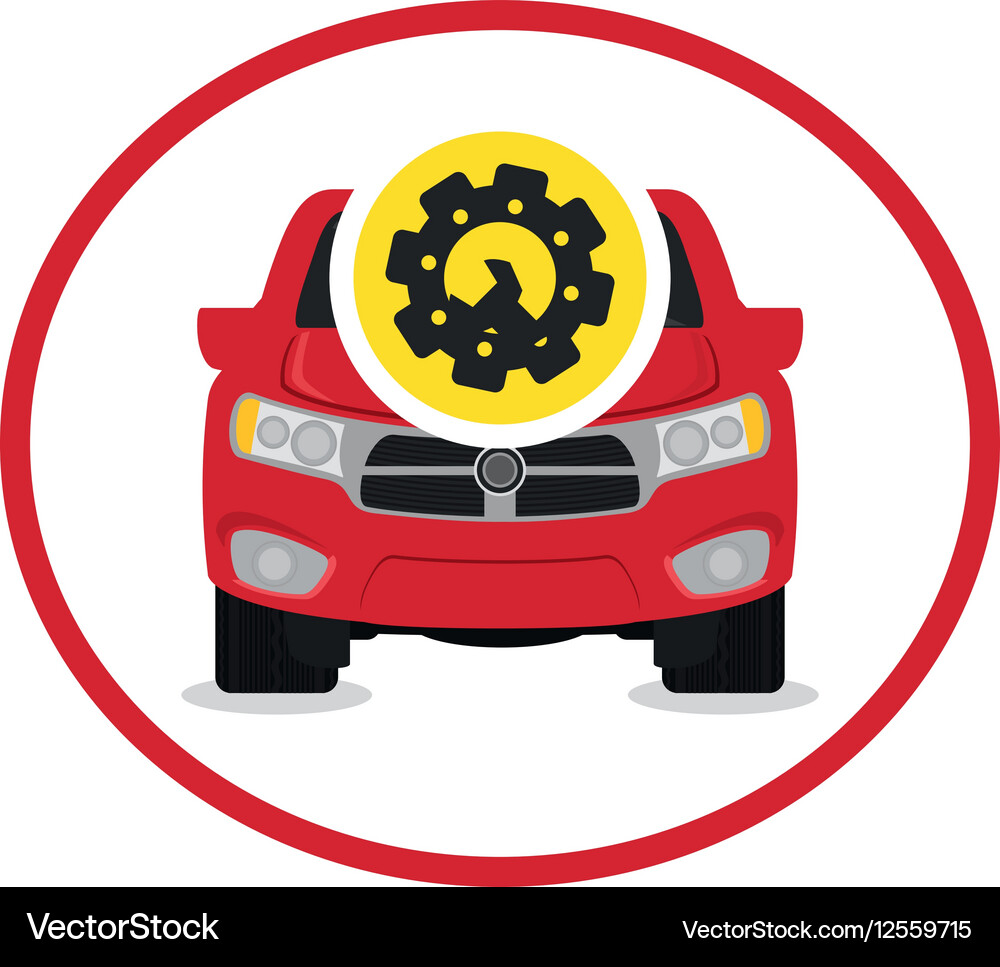 Auto Reparatur Werkstatt Emblem Symbol Bild Vektorbild