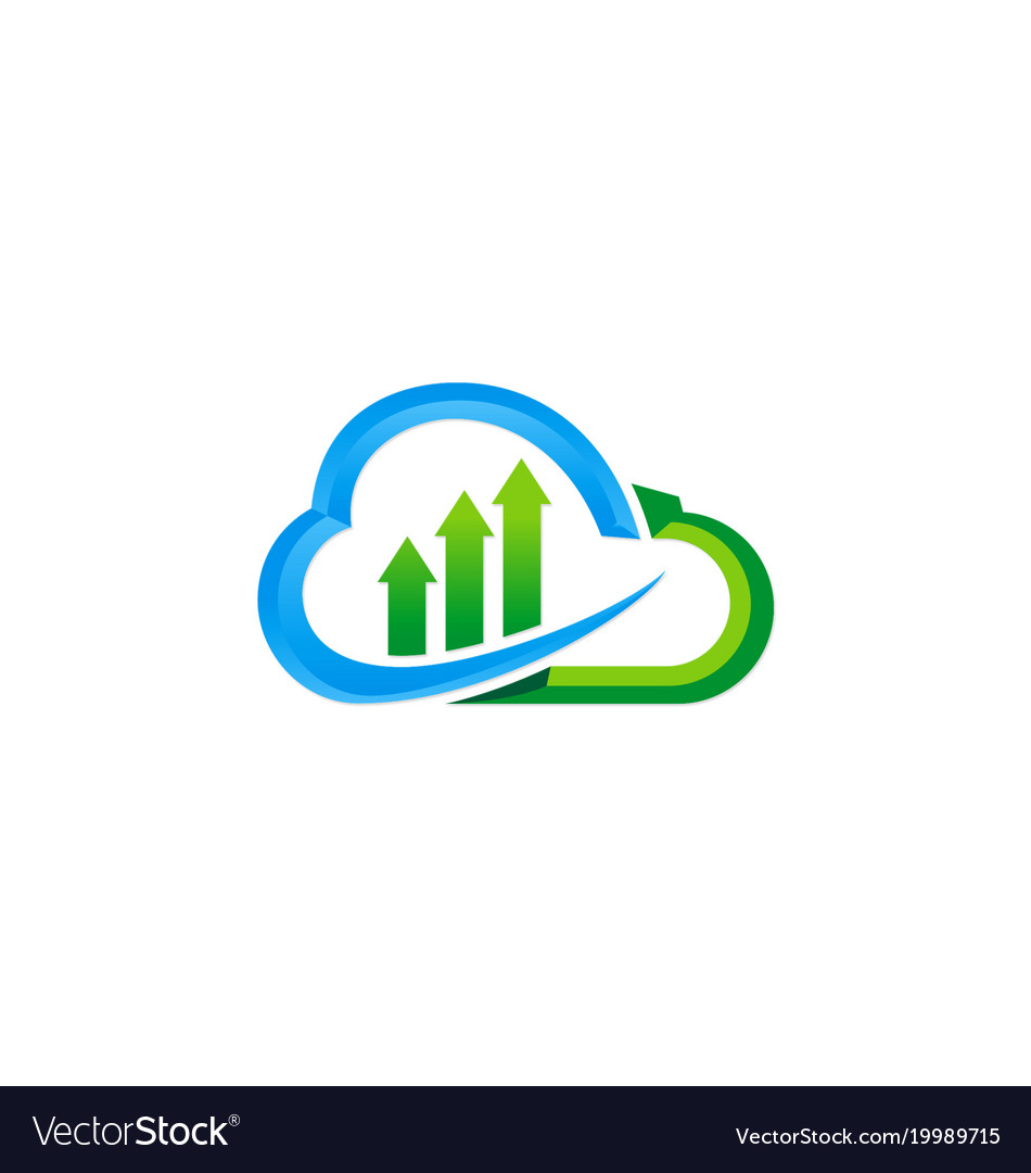 Cloud data technology upload logo Royalty Free Vector Image