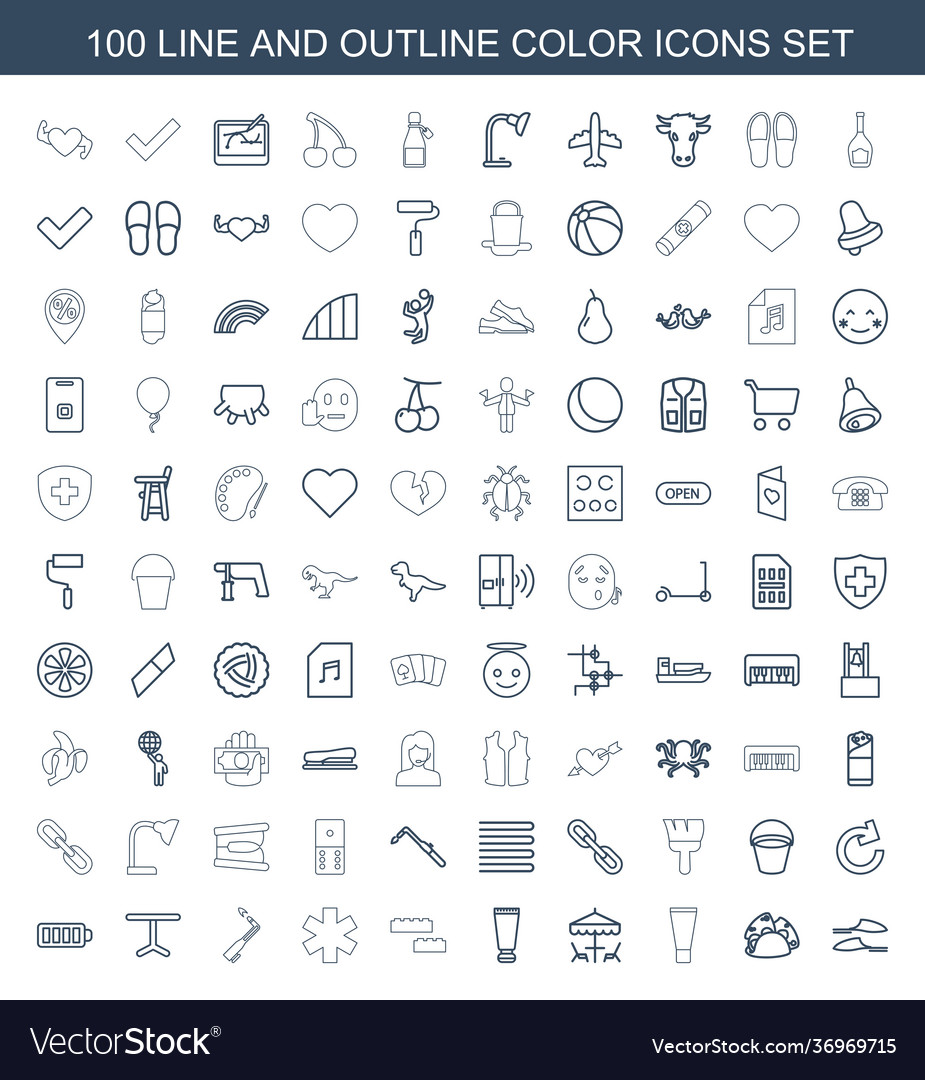 Color icons Royalty Free Vector Image - VectorStock