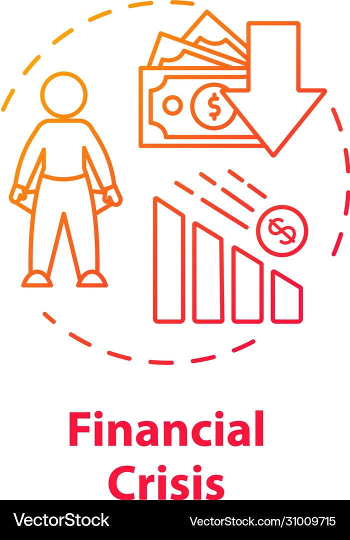 Financial crisis concept icon Royalty Free Vector Image