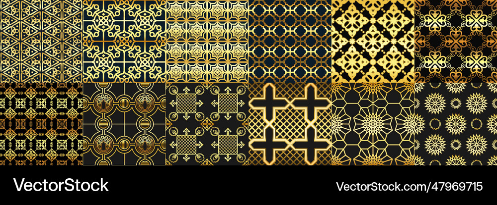Golden arabic ornaments seamless pattern arabs Vector Image