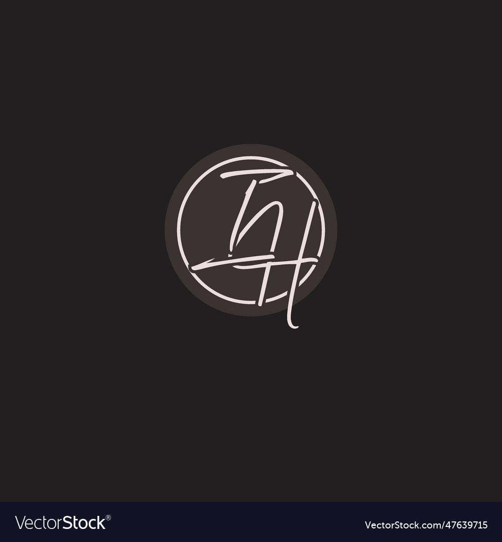 Initials ih logo monogram with simple circle line Vector Image