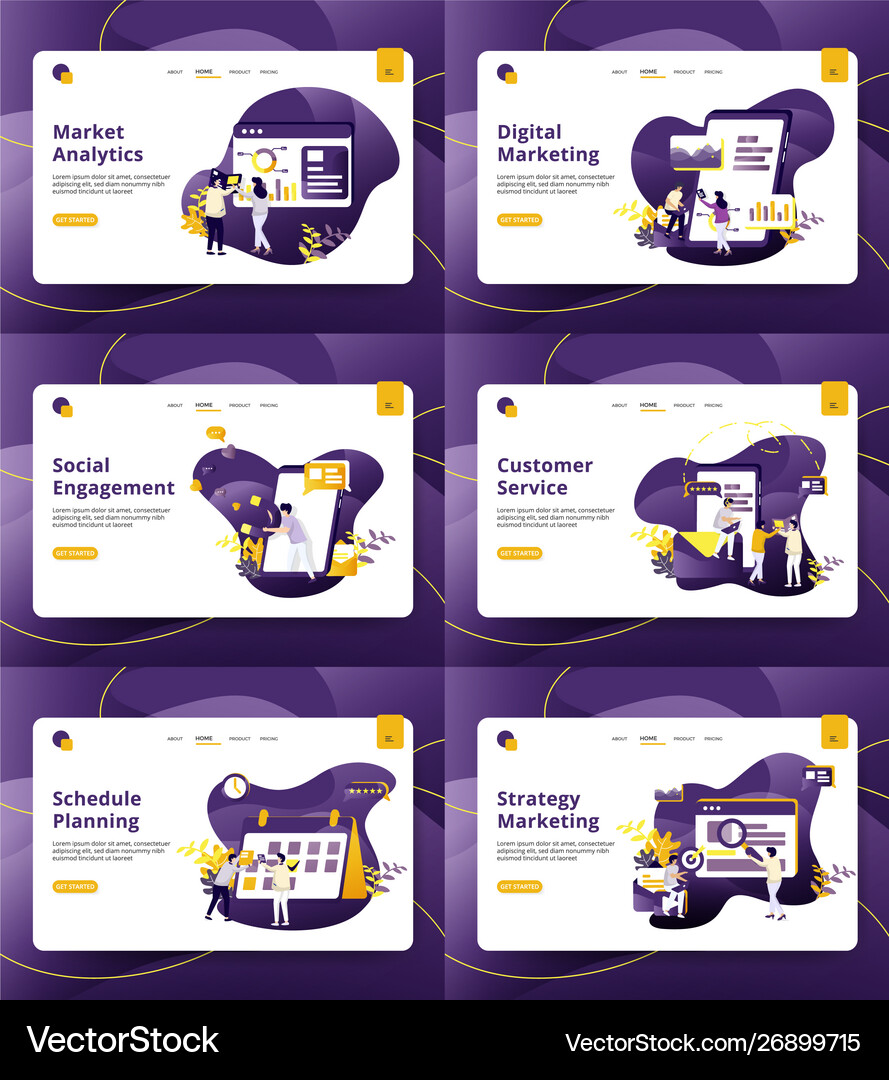 Landing page customer service modern style Vector Image