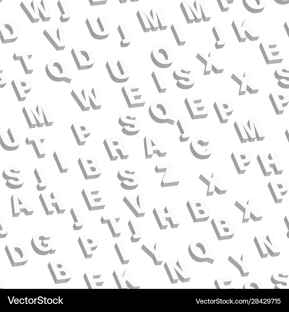 Mosaic white 3d letters seamless Royalty Free Vector Image