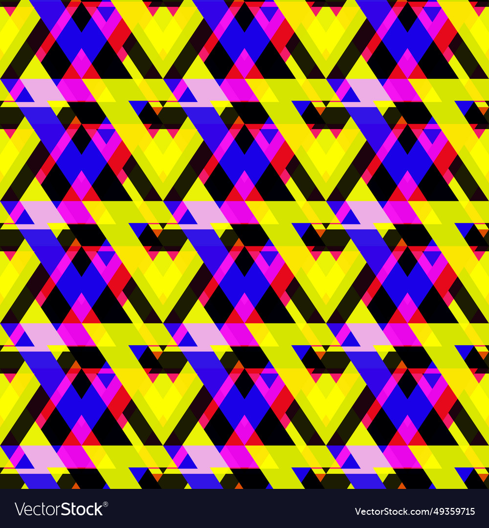 Neon triangle seamless pattern Royalty Free Vector Image